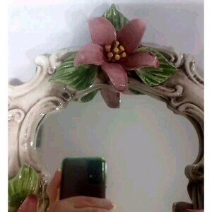 Capodimonte | Accents | Vintage Capodimonte Mirror Floral Design Italy ...